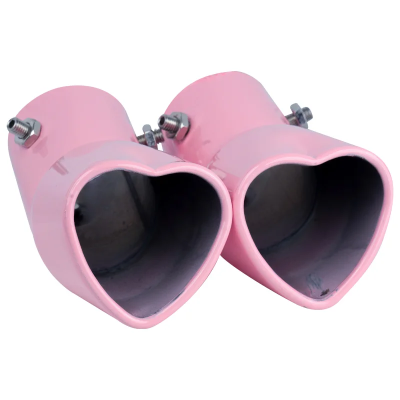 1Pc Heart Shaped Car Exhaust Pipe Muffler Universal Automobile ...
