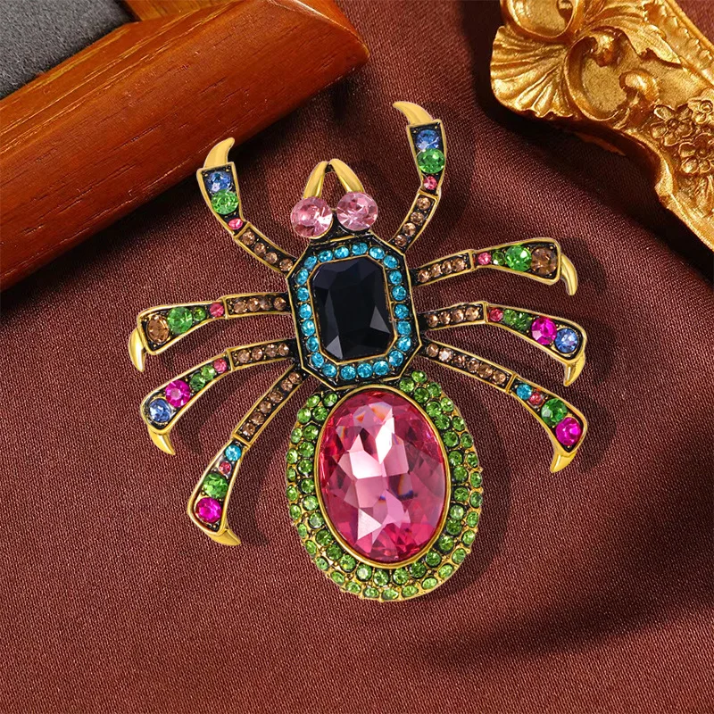 Classic Middle Design Baroque Big Spider Crystal Badges Brooches For ...