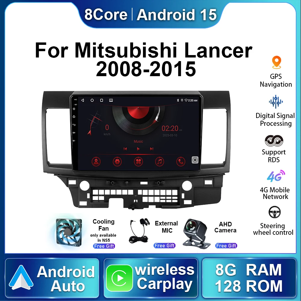 Android 15 Auto Carplay Car Radio For Mitsubishi Lancer 2008 - 2015 ...