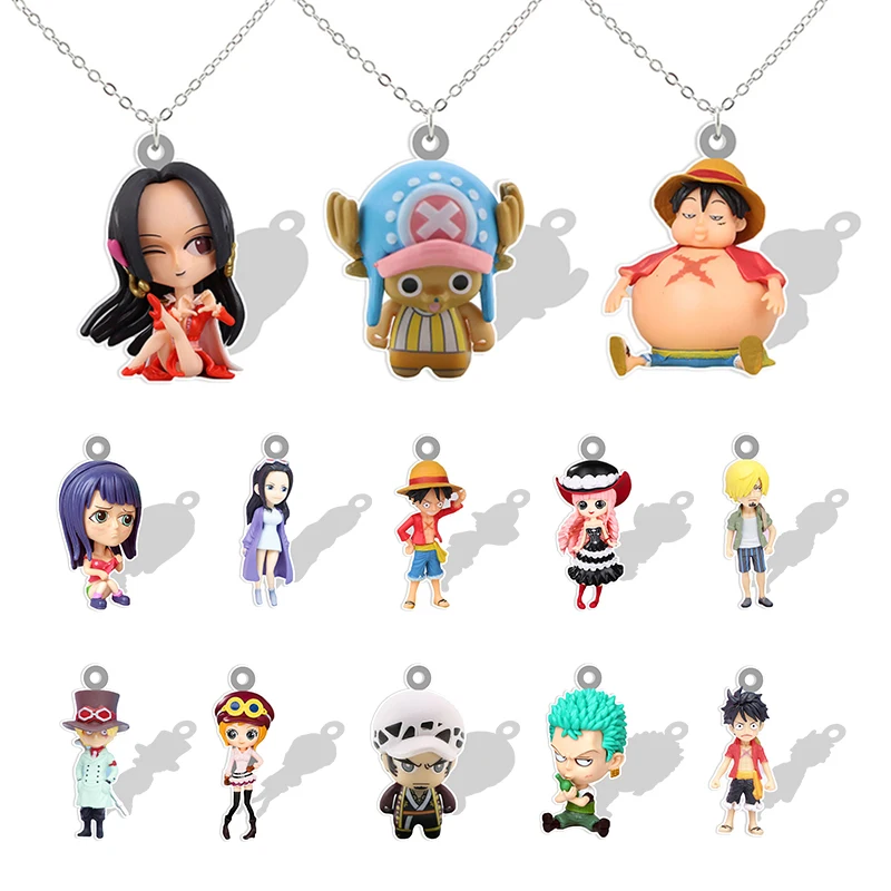 ONE PIECE Acrylic Pendant Necklace Cartoon Anime Funny Epoxy Resin ...