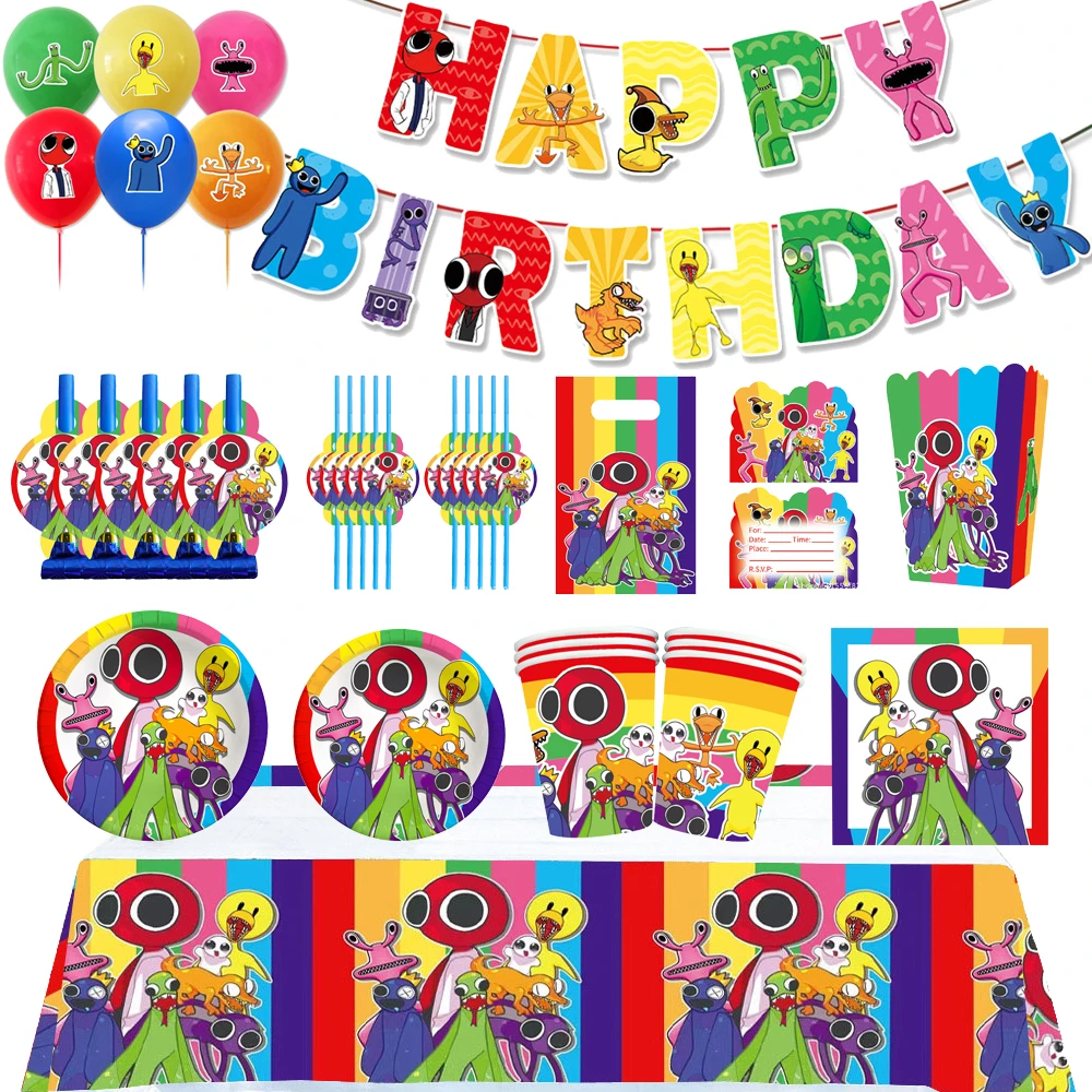 Rainbow Friends Birthday Party Decoration - Cartoon Theme Birthday ...