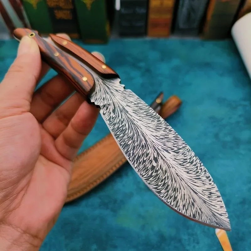 with-secondary-blade-sharp-bush-hunting-straight-knife-Retro-high-end ...