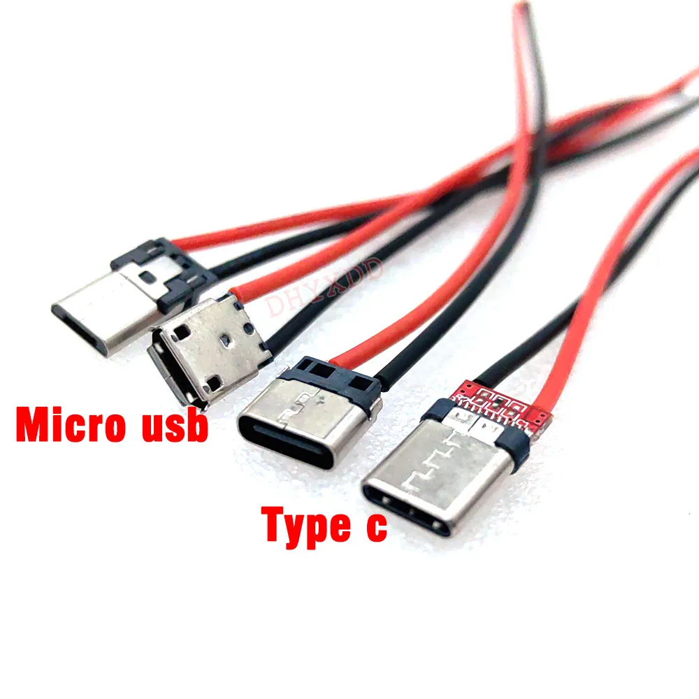 10X-2P-Micro-USB-Male-Female-JACK-Type-c-USB-Welding-Wire-Male ...