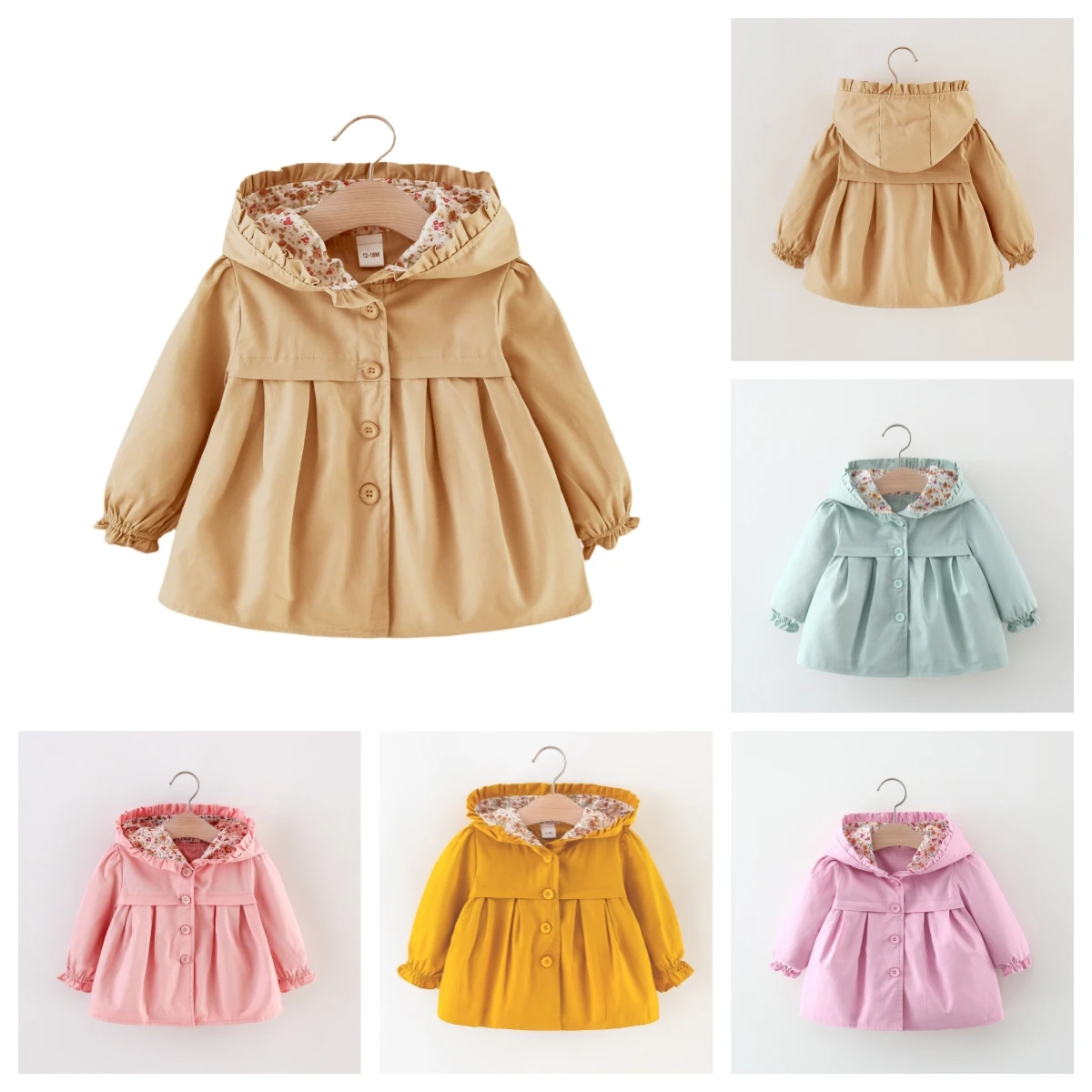 Spring-And-Autumn-Baby-Coat-Girls-Solid-Hooded-Beautiful-Jacket ...