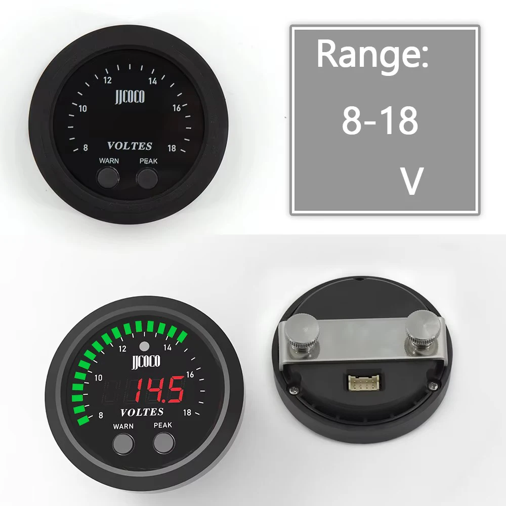 52MM /2inch Volts Gauge Car Auto Voltmeter Ultra-Thin Round With Red ...