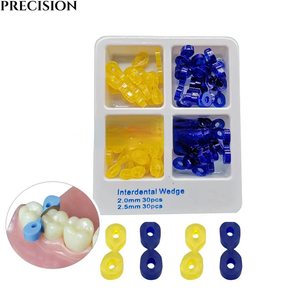 60pcs/box Dental Elastic Fixing Wedges Matrix Matrices Rubber Dam ...