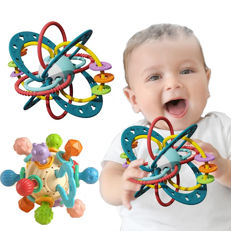 Baby Activity Balls Toy Development Game Rotating Rattle Teether ...