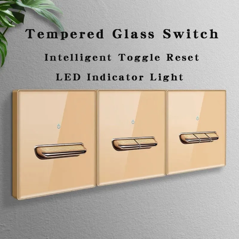 86x86mm-Tempered-Glass-Switch-Socket-Panel-With-Indicator-Light-1-4 ...
