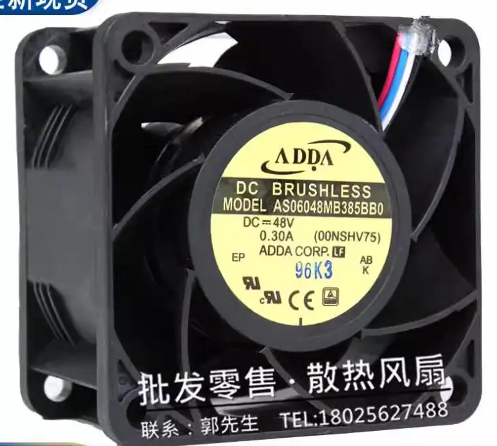 ADDA AS06048MB385BB0 DC 48V 0.30A 60x60x38mm 4-Wire Server Cooling Fan ...