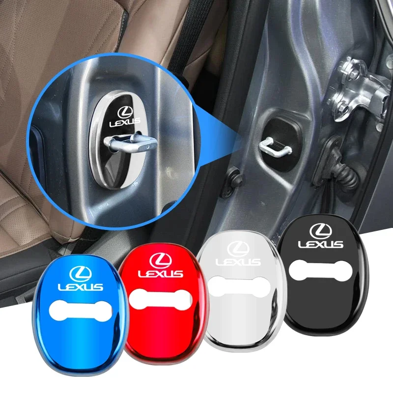 4Pcs-Metal-Car-Styling-Door-Lock-Protective-Cover-For-Lexus-F-SPORT-ES ...