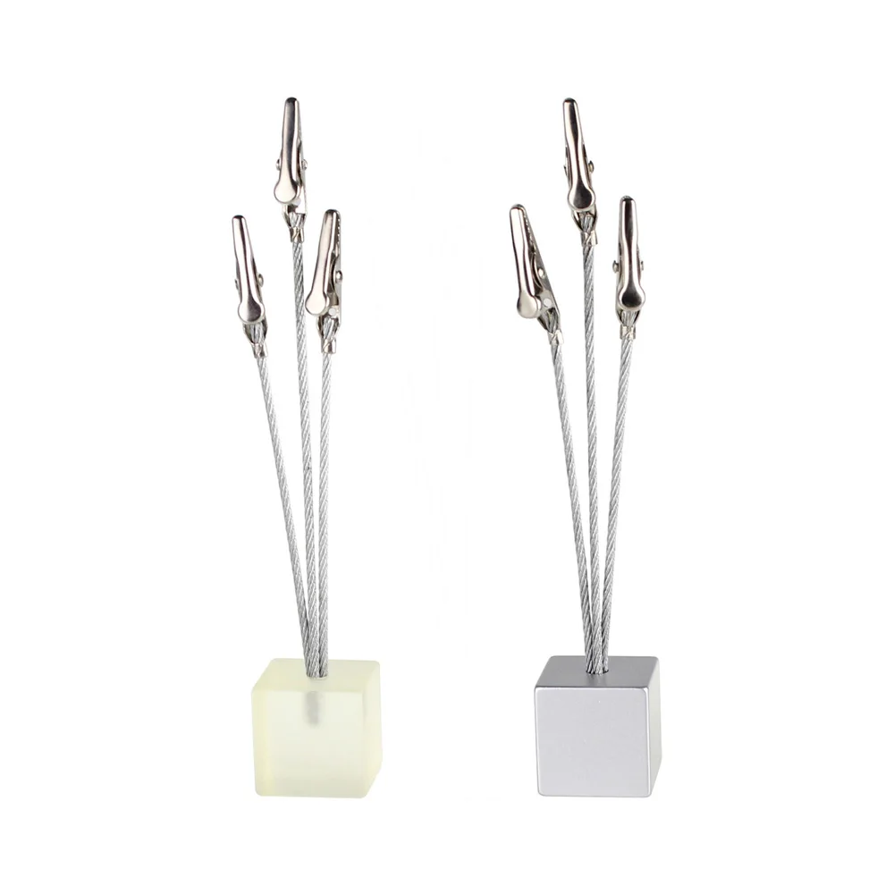 3-Wire-Memo-Holder-Cube-Picture-Note-card-Clip-Desk-Paper-Photo-Holders ...