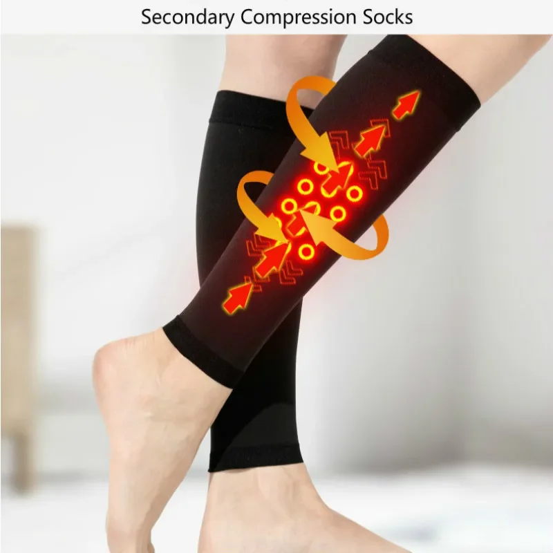 1Pair-Medical-Secondary-Compression-Socks-Elastic-Leg-Calf-Sleeve-Socks ...