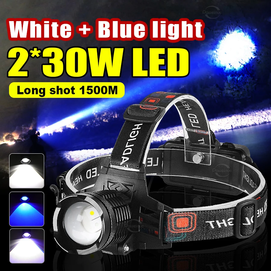 High-Power-Rechargeable-LED-Headlamp-Adjustable-Lighting-Head ...