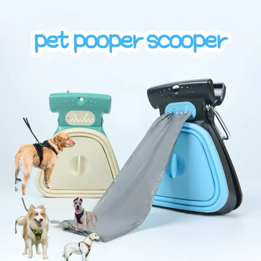 Dog-Pet-Travel-Foldable-Pooper-Scooper-With-1-Roll-Decomposable-bags ...