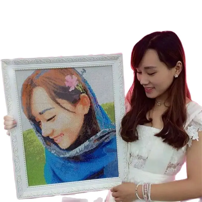 Custom Photo Cross Stitch Embroidery Kit Set 20 inch any other size ...