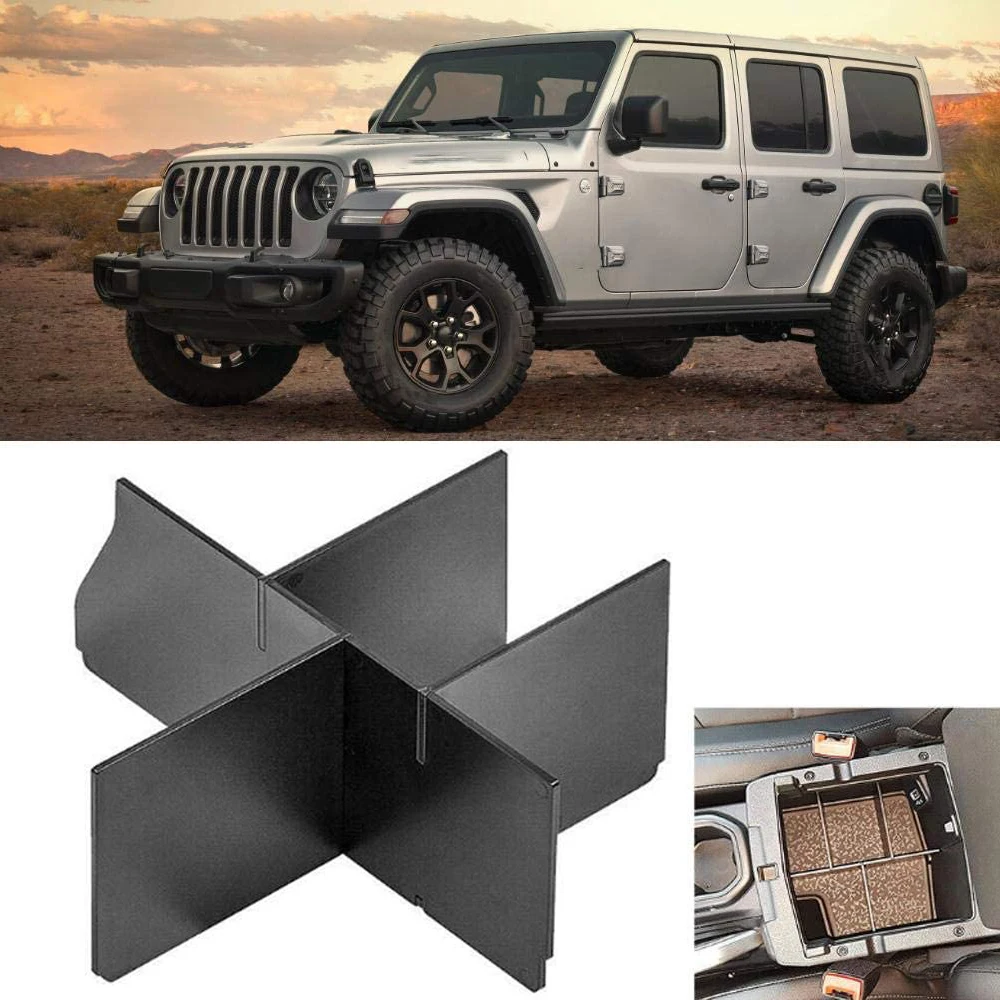 Center Console Partition Car Armrest Box Storage Divider Grid For Jeep ...