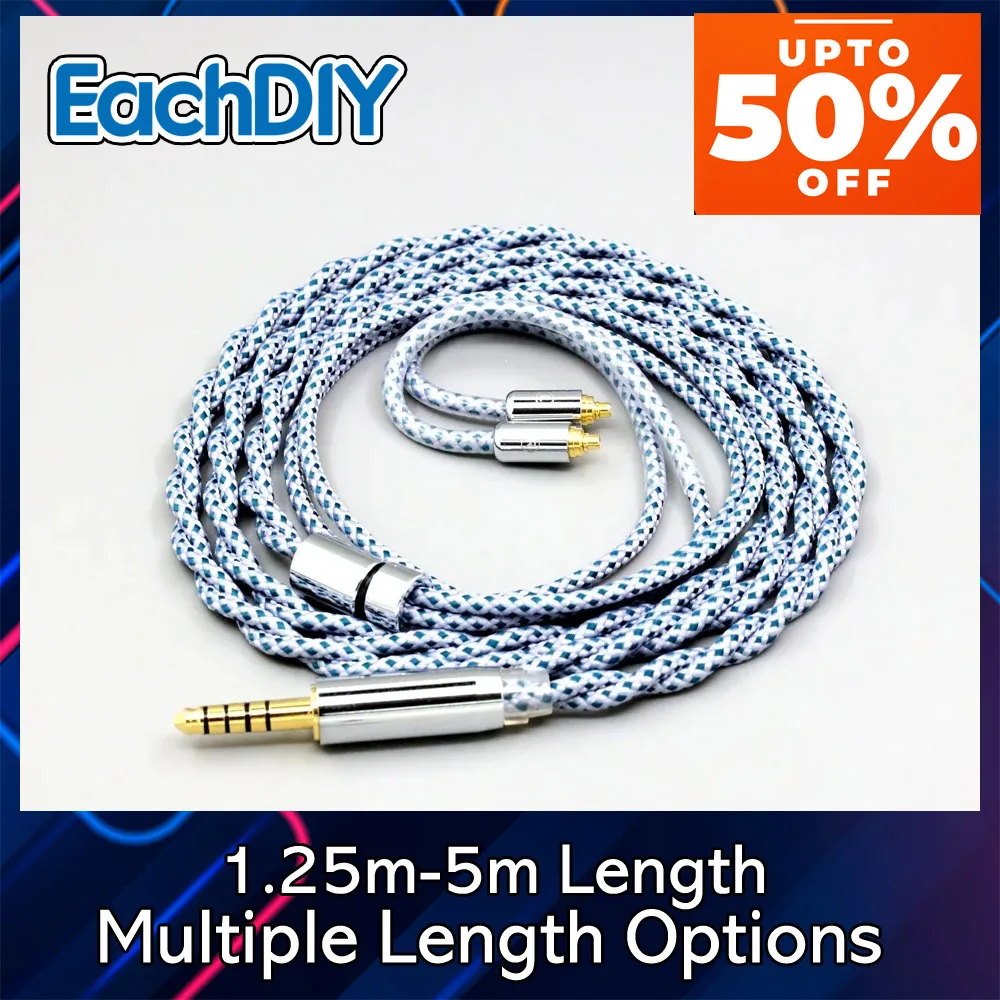 99% Pure Silver OCC Shielding Mix Graphene Earphone Cable For PHILIPS ...
