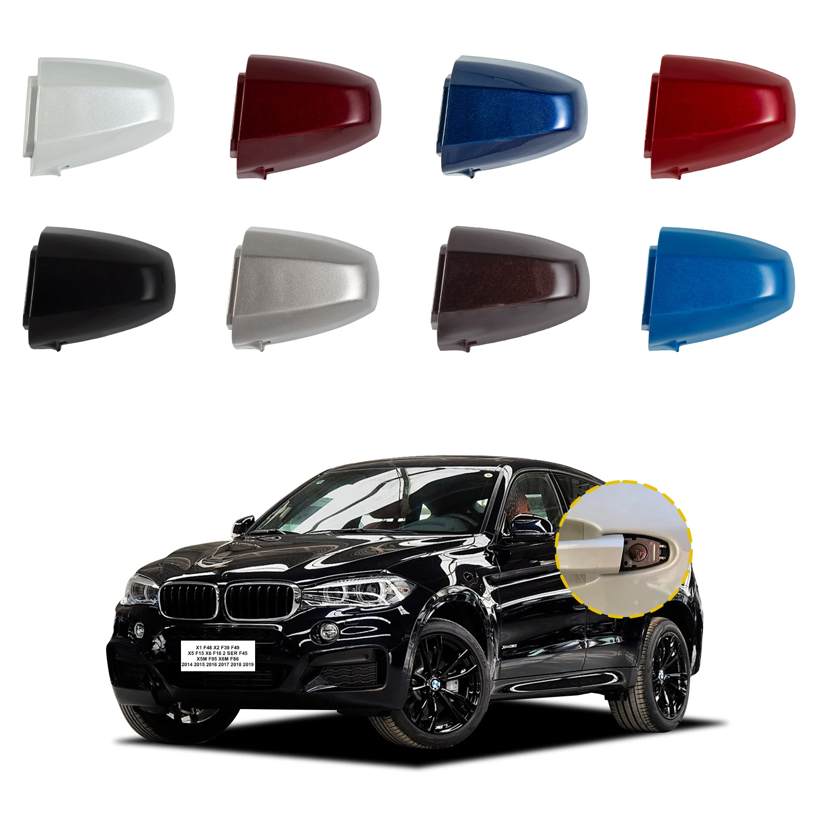 Door Handle Cover Cap Compatible With BMW X1 F48 X2 F39 X5 F15 X6 F16 ...