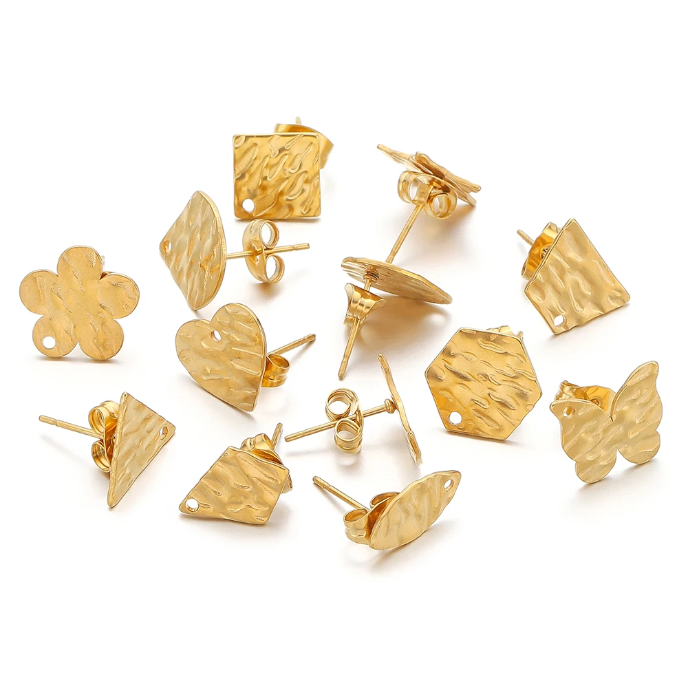 10pcs-Stainless-Steel-Moon-Star-12mm-Earrings-Posts-Studs-Base-Pins ...