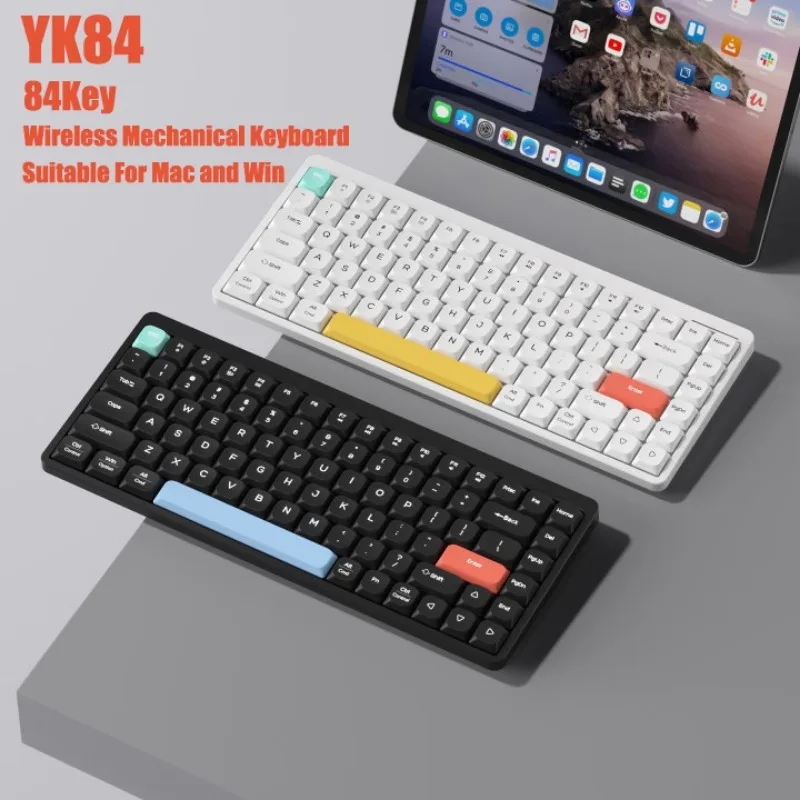 YK84-Low-Profile-Layout-Keyboards-Wireless-Mechanical-Keyboard-84-Keys ...