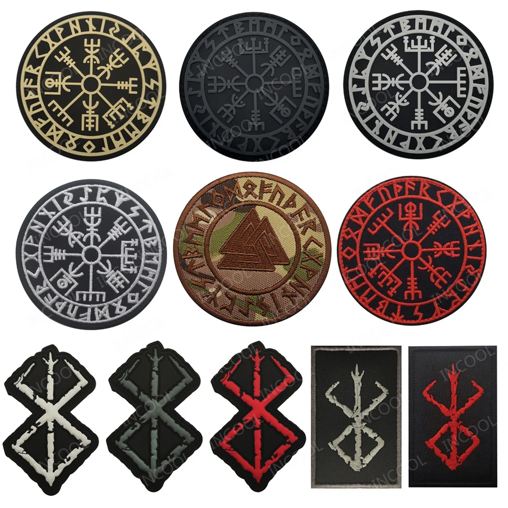Northern-Europe-Viking-Compass-Embroidered-Patches-Rubber-Viking ...
