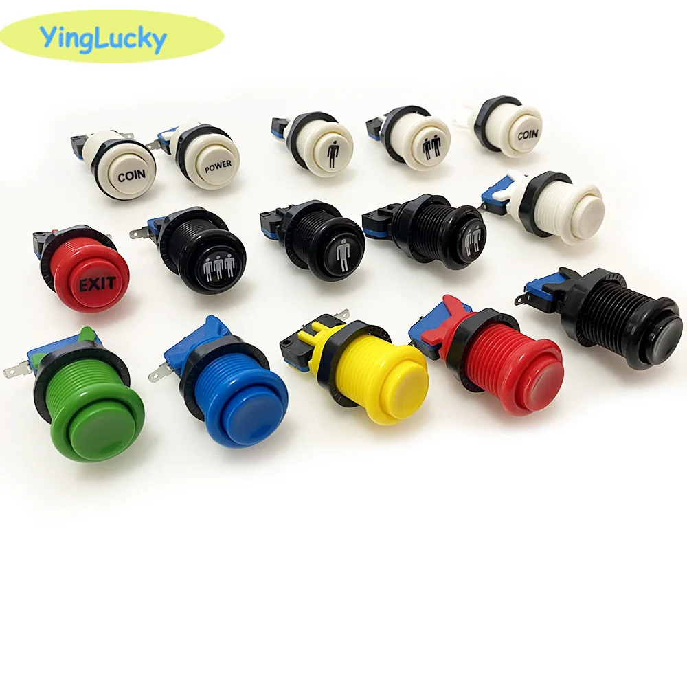 American-Style-Button-with-Micro-Switch-Arcade-Push-Buttons-28mm-Mounting-Hole-Long-Arcade ...