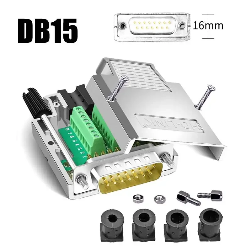 DB15-Industrial-Grade-Solderless-Plug-Connector-15-Pin-Male-Female ...