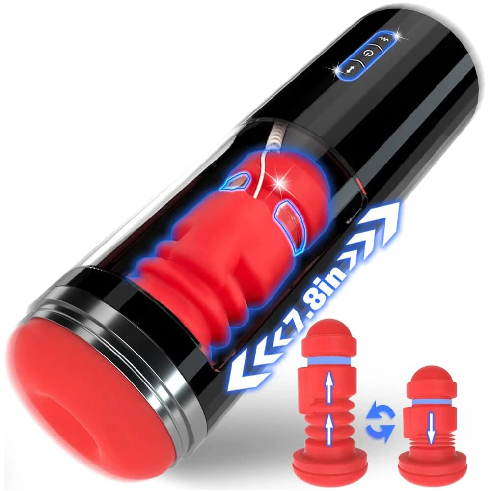 2022 Automatic Male Masturbator Vibration Blowjob Sucking Machine Real Vaginal Suction Pocket ...