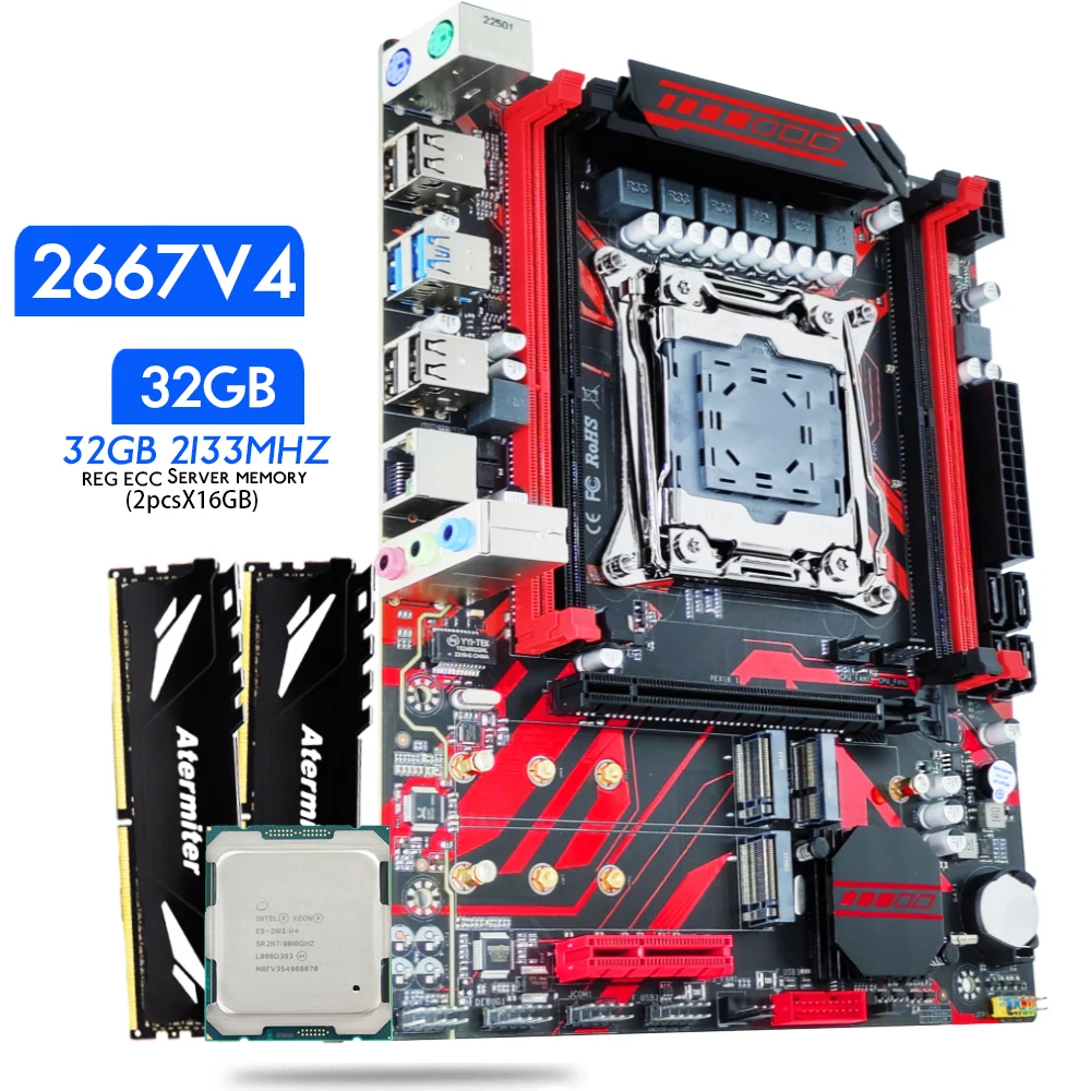 Placa mãe Atermiter X99 D4 Conjunto com Xeon E5 2667 V4 LGA 2011 3 CPU ... Placa mãe Atermiter X99 D4 Conjunto com Xeon E5 2667 V4 LGA 2011 3 CPU ...