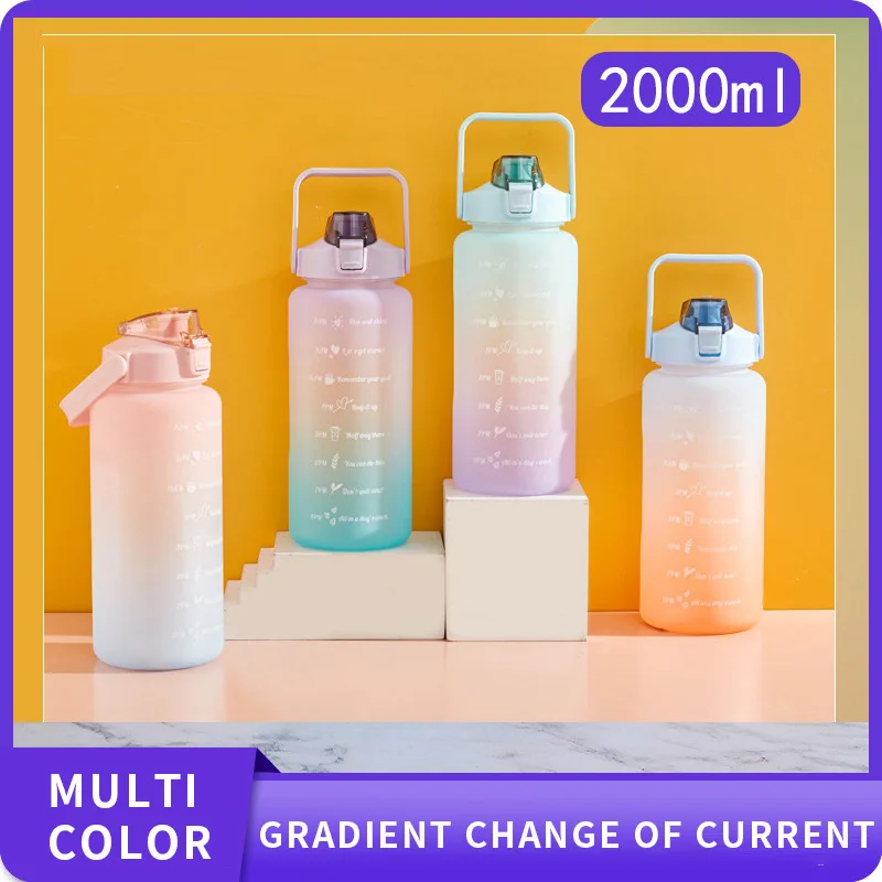 2 Liters Water Cup Bottle Drinking Bottle Sports Travel Water Cup with ...