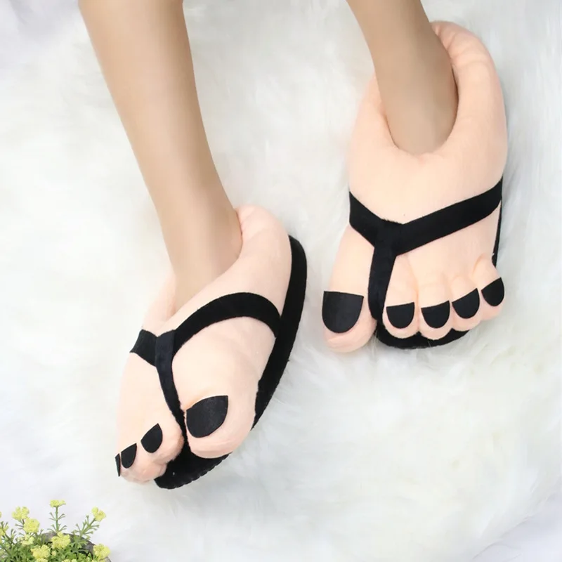 Chunky-Funny-Five-Finger-Slippers-Men-Cute-Slip-On-Fuzzy-Foot-shape ...