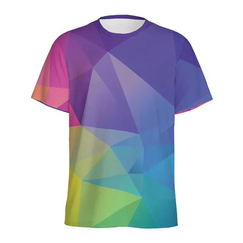Color-geometric-polygon-3D-printed-T-shirt-men-s-summer-casual-fashion ...