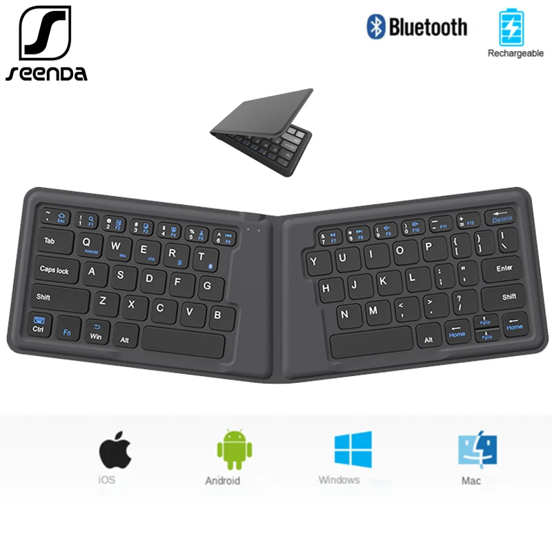 Ultra Slim Portable Wireless Keyboard Foldable Bluetooth Keyboard ...