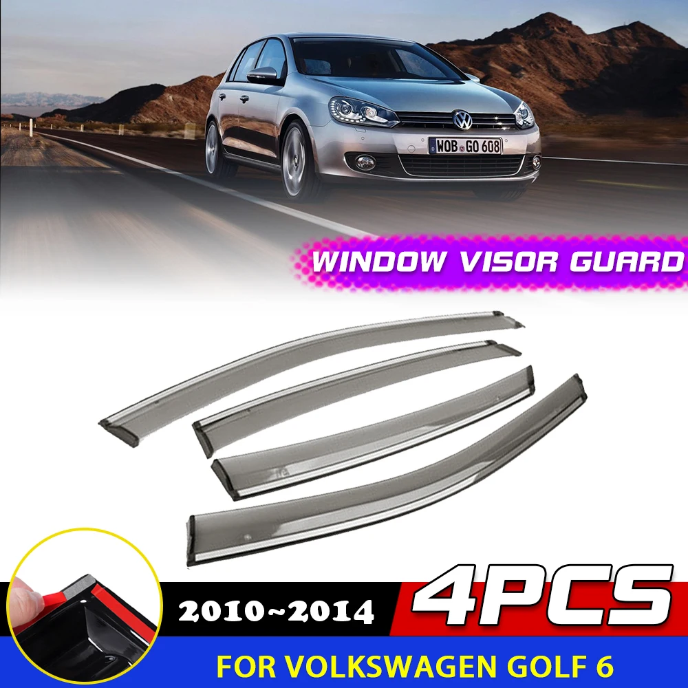 Car-Windows-Visor-for-Volkswagen-VW-Golf-6-Mk6-2010-2014-Smoke-Guard ...