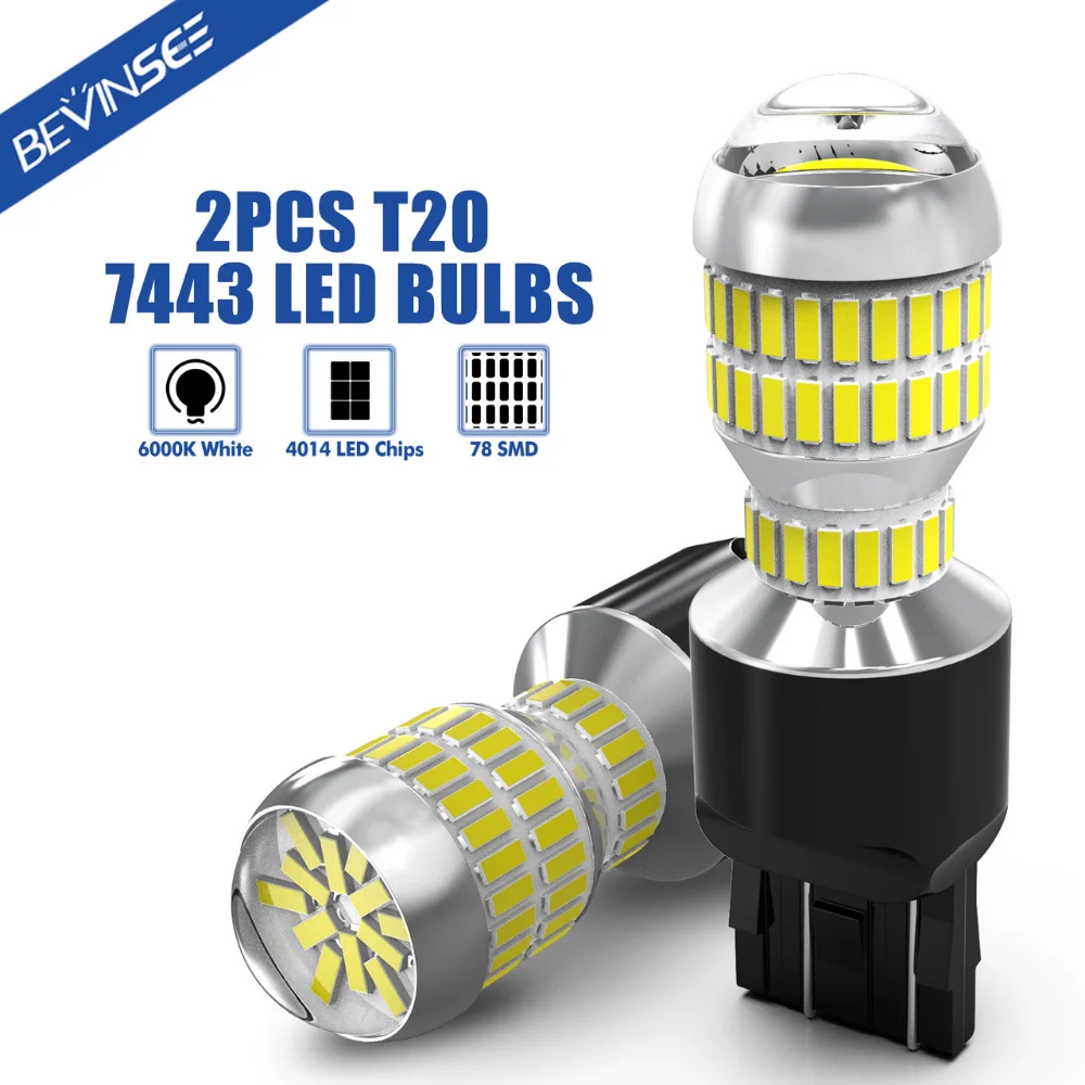 BEVINSEE-2xT20-W21W-LED-Bulbs-2600LM-CANBUS-No-Error-7443-7440-W21-5W ...