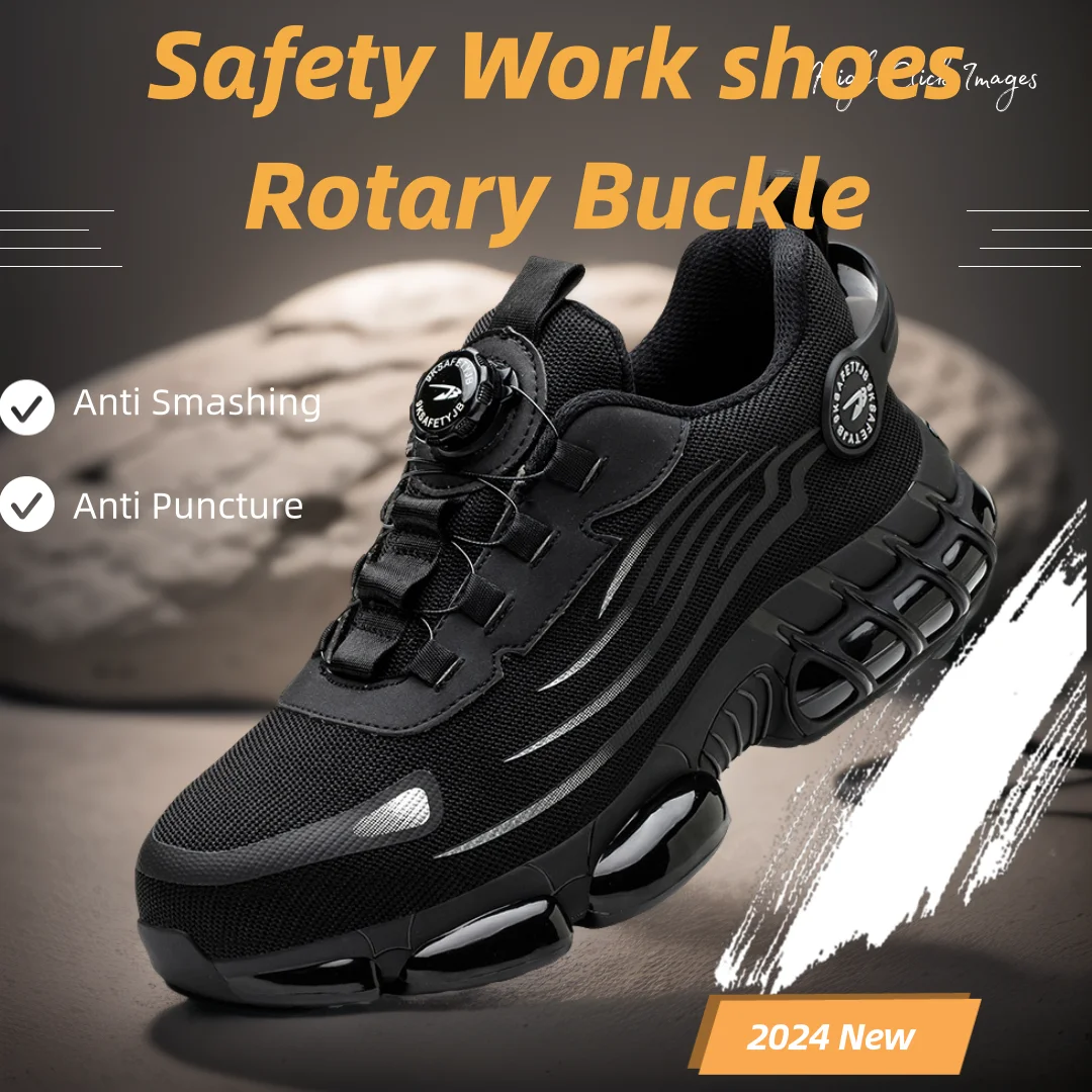 Rotary-Buckle-Work-Safety-Shoes-for-Men-Sneakers-Protective-Shoes ...