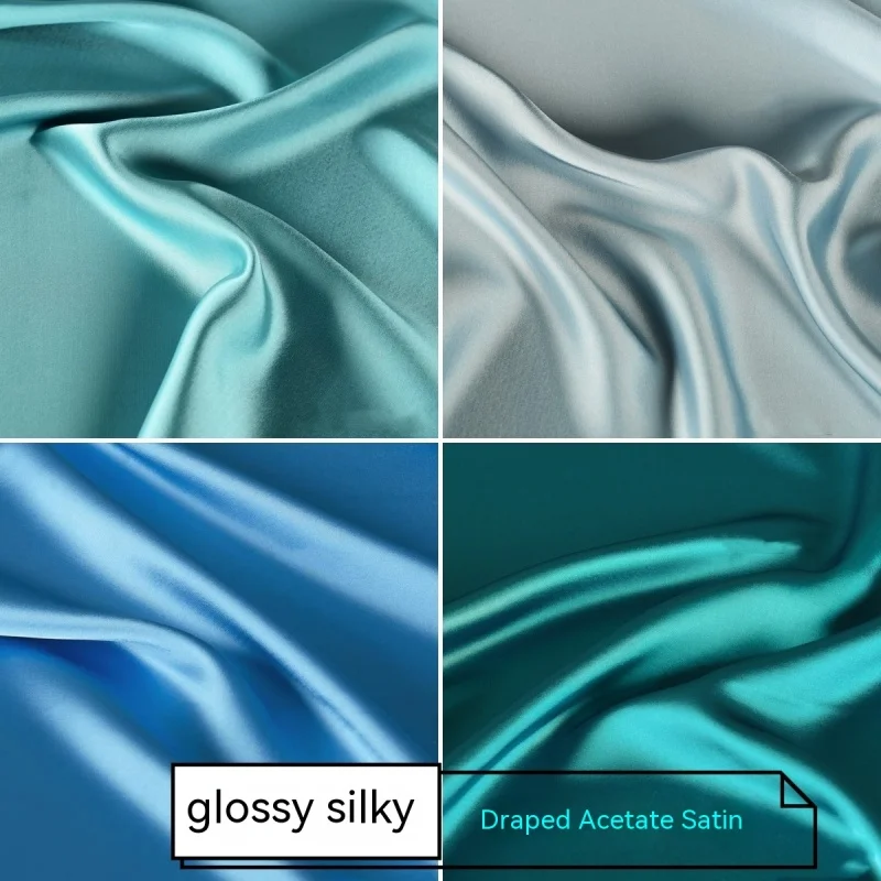 Acetic-Acid-Satin-Fabric-Single-Sided-Thin-Pendant-Glossy-Silk-Smooth ...