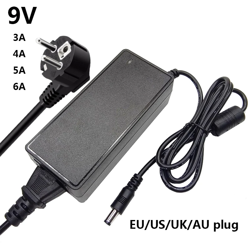 9V 3A 4A 5A 6A Universal Power Adapter Supply 9 Volt AC To DC 100-240V ...