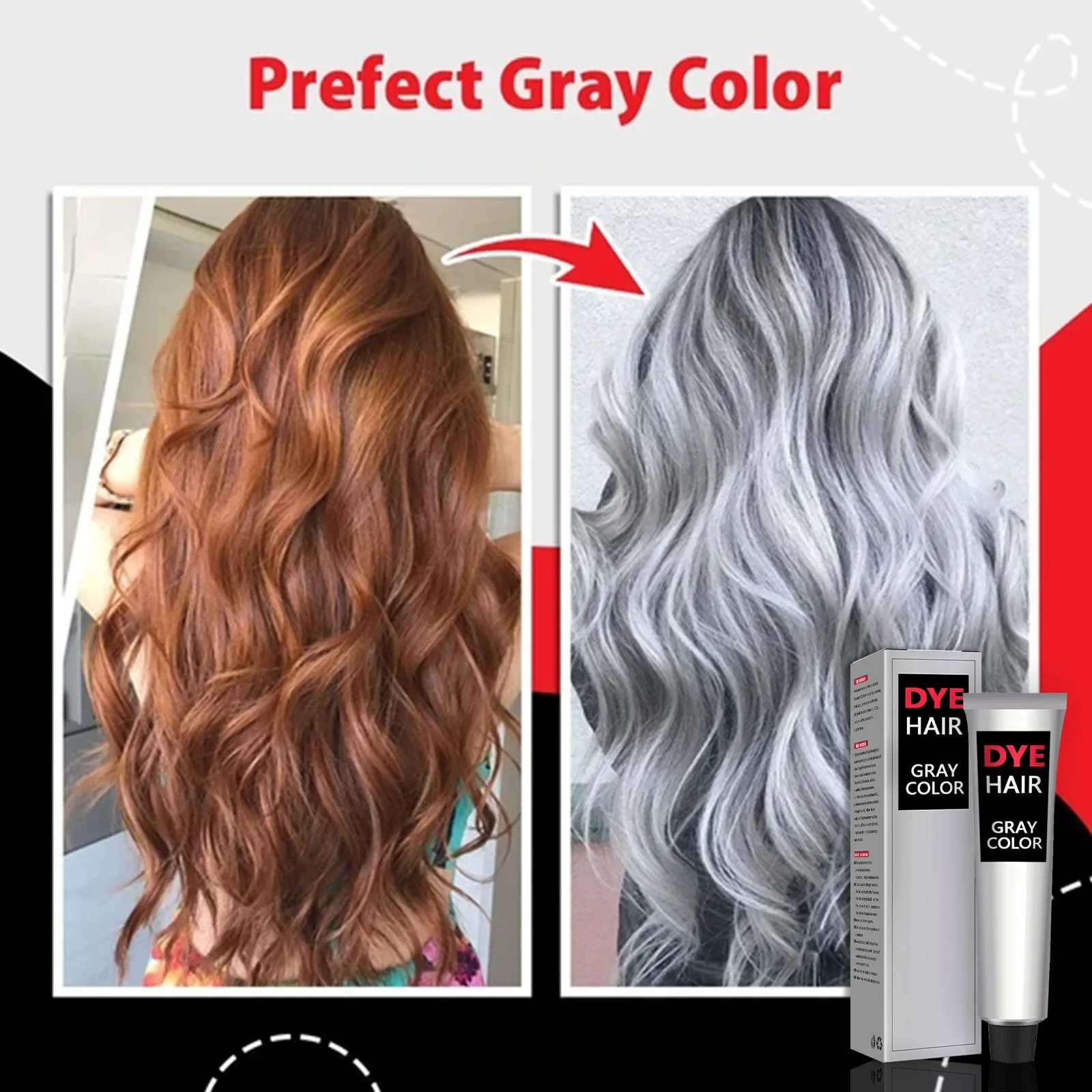 Gray-Color-Hair-Dye-Cream-Unisex-Smoky-Gray-Punk-Style-100ml-Light-Grey ...