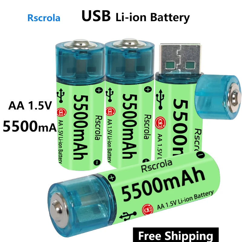 Large-Capacity-AA-Rechargeable-Battery-USB-Port-AA-Li-ion-Battery-Fast ...