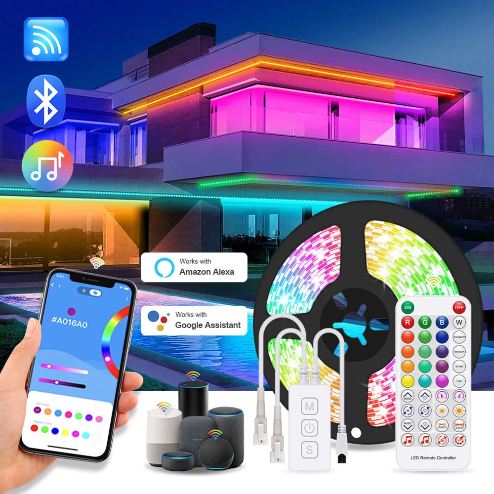LED-Strip-Lights-RGB-5050-Bluetooth-WiFi-Music-Alexa-Google-Phone ...