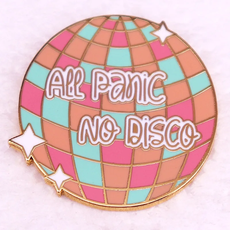 All Panic No Disco Enamel Pin Funny Anxiety Introvert Nervous Brooch ...