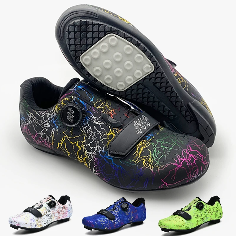 Professional-Men-Cycling-Shoes-Unisex-Lockless-Lightning-Pattern-Bicycle-Hard-Soled-Shoes-MTB ...