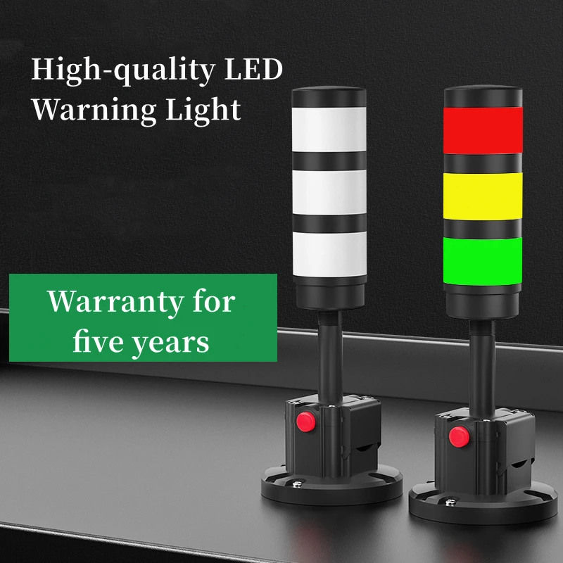 Black-24V-Industrial-Signal-Tower-Safety-Stack-Alarm-Light-Led-Multilayer-90-Foldable-Buzzer ...