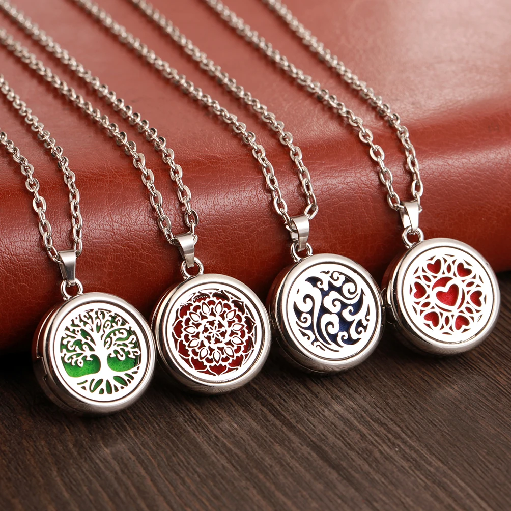 2023-New-Aromatherapy-Diffuser-Necklace-Aroma-Jewelry-Heart-Flower-Tree ...