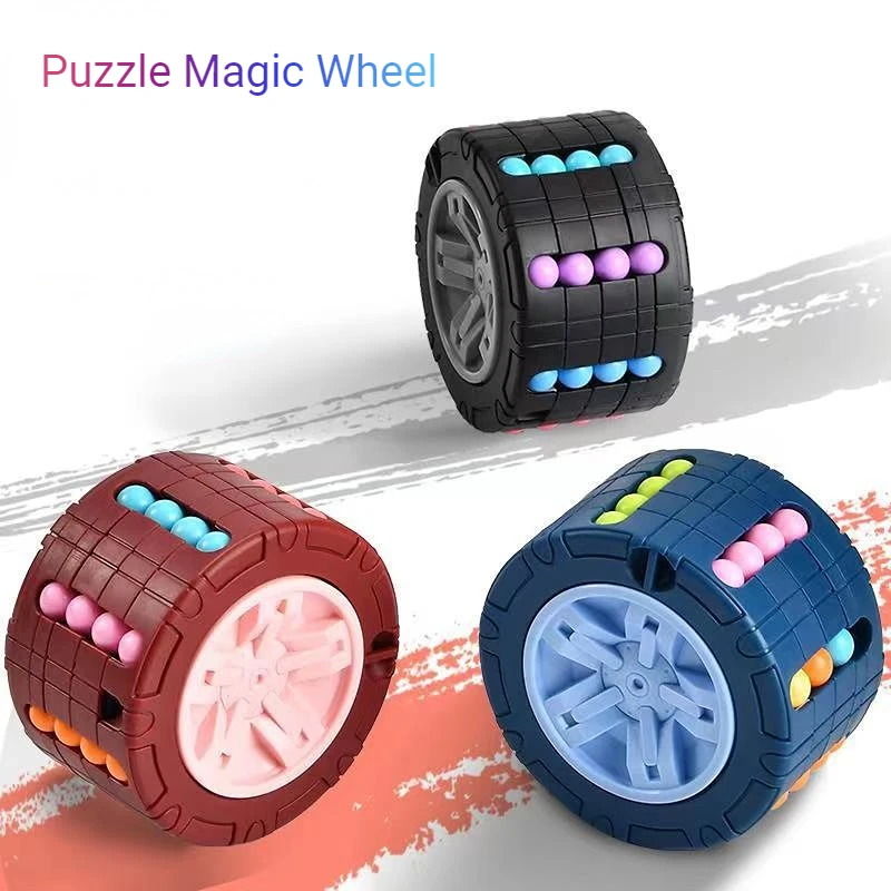 3D Fidget Toys Wheel Magical Beans Cube Cylinder Gyro Rotate and Slide ...