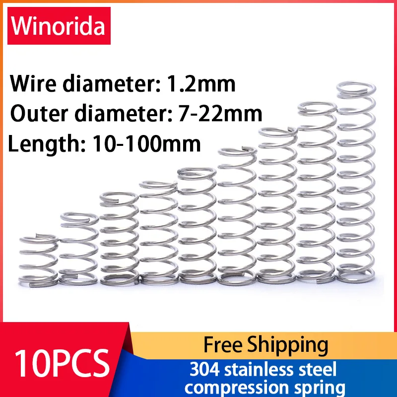 304 Stainless Steel Compression Spring, Return Spring, Steel Wire ...