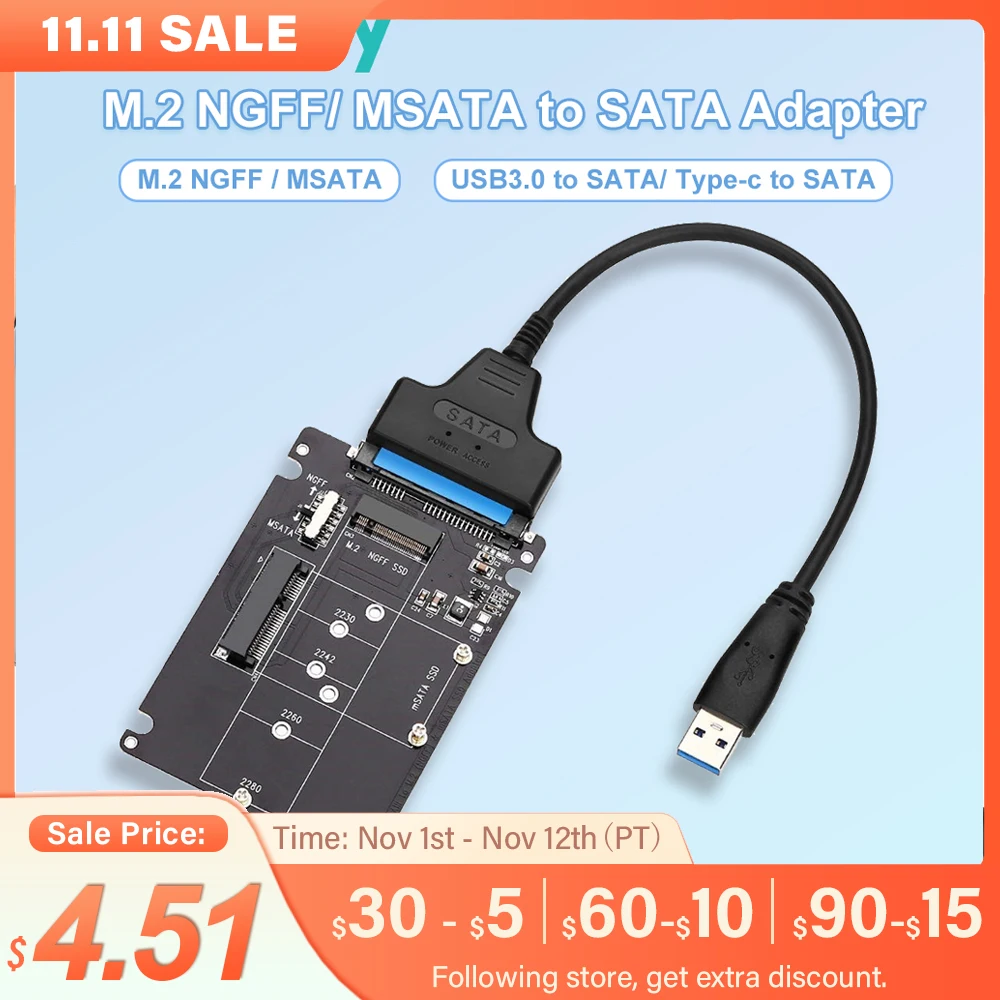 Onelesy M.2 Ngff To Sata Adapter Msata To Usb Sata 3.0 Converter ...