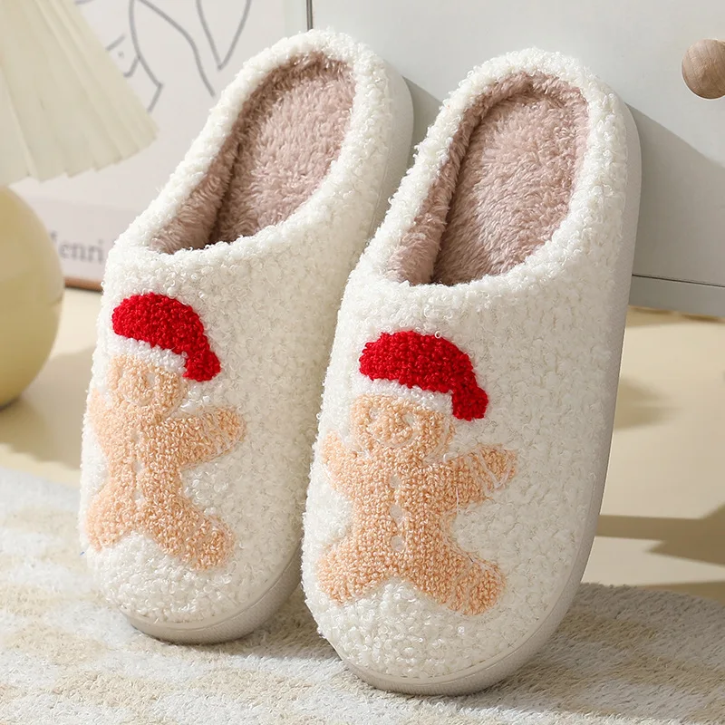 Litfun Christmas Women Slippers Cute Winter Fluffy Slippers Couple ...