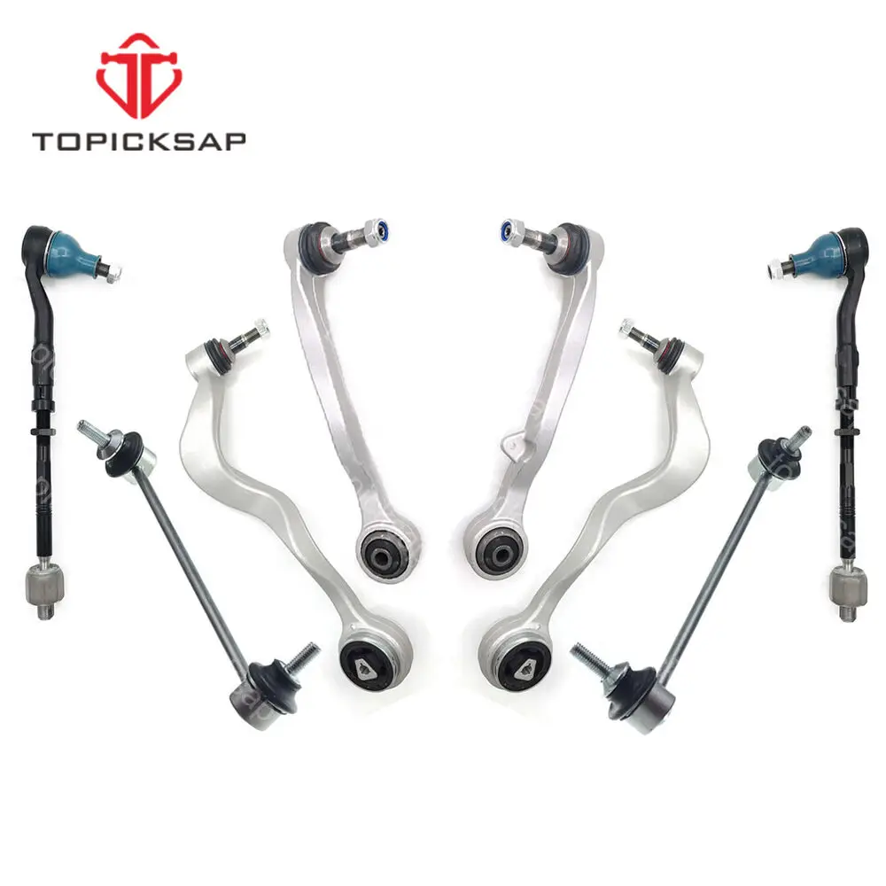 Topicksap 8pcs Front Control Arm Sway Bar Link Tie Rod Assembly For Bmw